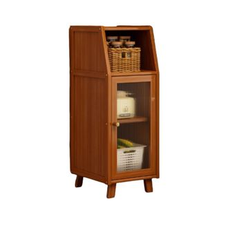 Generic Sideboard mit gro&szlig;em Fassungsverm&ouml;gen, Verstellbarer Massivholz-Aufbewahrungsschrank, ausgestattet mit verl&auml;ngerten Beinen und transparenten Schrankt&uuml;