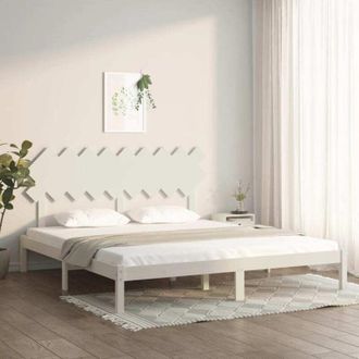 vidaXL Cadre de lit sans matelas blanc 180x200 cm bois massif Vidaxl