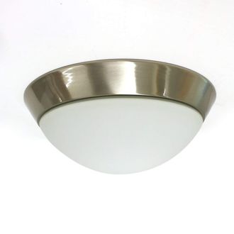 Lampenlux Deckenlampe Dodo Rund Glas E27 IP44 ohne LED-Leuchtmittel (nickel, Ø40cm; H=13cm)