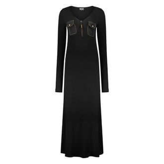 Diesel Langes geripptes Kleid - - Dresses - Damen - Schwarzk - S