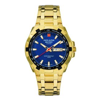 Swiss Alpine Military Montre Bracelet Homme Star Fighter 41 mm Bracelet Acier Inoxydable 7043.1115 - Homme - Accessoires - Noir - Taille: ONE Size