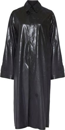 Maison Margiela imperméable à effet craquelé - Noir