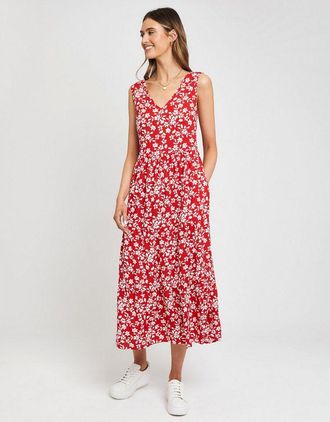 Threadbare Sommerkleid THB Rocks Tiered V mit sch&ouml;nem Print