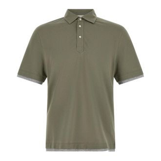 Brunello Cucinelli Polohemd aus Baumwoll-Piqu&eacute; - - Tops - Herren - Gr&uuml;n - XS