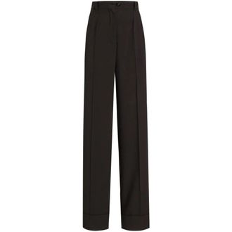 Dolce & Gabbana Schwarze Schlaghose mit Falten - - Trousers - Damen - Schwarzk - S