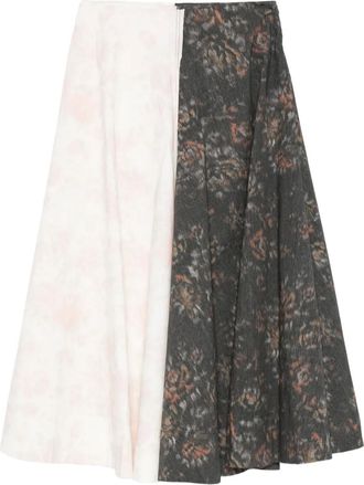 Ganni jupe à fleurs - Blanc