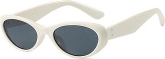 Generic Lunettes De Soleil Ovales À Petite Monture For Hommes Et Femmes, UV400, For Lextérieur, La Conduite, Le Shopping, Le Sport(White)