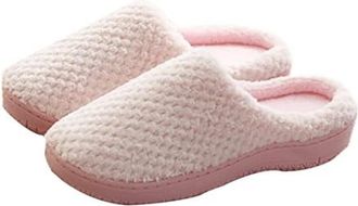 Valiclud Chaussons Coton pour Femmes et Hommes Pantoufles Hiver Coton Doux Semelle Antidérapante Confortable Légères et Respirantes Couple