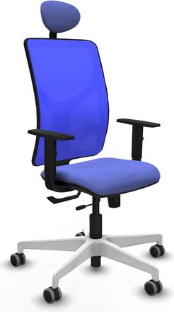 Piqueras y Crespo B&uuml;rostuhl Parkett mit 1D-Armlehnen, h&ouml;henverstellbare Lendenwirbelst&uuml;tze und festes Kopfteil, ausgestattet mit Syncro/Traslack und Schneideschaum, Bla