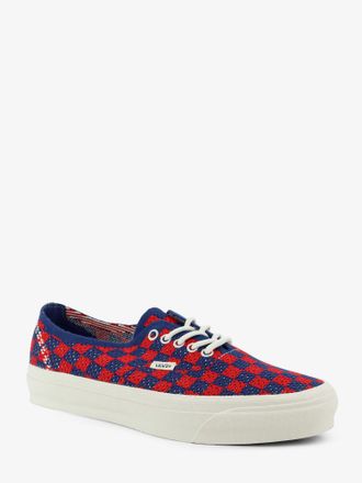 Vans Womens Sneakers Authentic 44 Red Checkerboard Fabric-Rubber Trainers Fabric/rubber