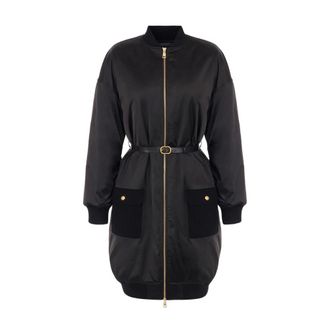 Elisabetta Franchi Daunenjacke aus Voile-Stoff - - Coats - Damen - Schwarzk - S