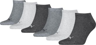 Puma 6 Paar Sneaker Invisible Socken Gr. 35-49 Unisex f&uuml;r Damen Herren F&uuml;&szlig;linge