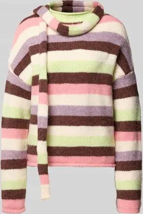 Daisy Street Relaxed Fit Strickpullover mit fixiertem Schal