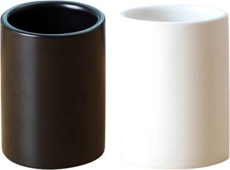 BESPORTBLE Baluue Praktische 2 St&uuml;ck Keramik Gurgelbecher Schwarz Wei&szlig; Gro&szlig;er Mundwasserbecher f&uuml;r Haushalt und Reise Sp&uuml;lmaschinenfest Vielseitiger Zahnb&uuml;rsten 