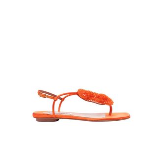 Aquazzura Flip Flops - Femme - Chaussures - Orange - Taille: 36 1/2 EU