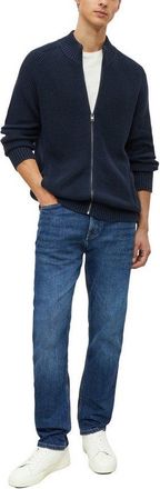 s.Oliver Strickjacke Stehkragen, Rippstrick, Baumwolle