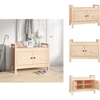 vidaXL Flurbank 80x40x60 cm Massivholz Kiefer - Kiefernholzm&ouml;bel - Eingangsbank - Garderobe - Schuhschrank - Flurbank