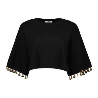 Paco Rabanne Femme, Pulls, Noir, Taille: 38 FR Crop Jumper