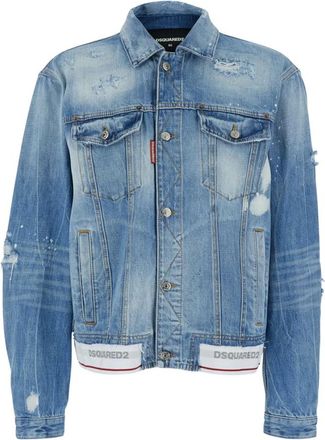 Dsquared2 Homme, Vestes, Bleu, Taille: XL Light Cool Kids Wash Over Jean Jacket
