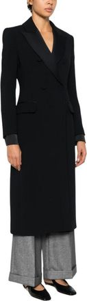 Simona Corsellini Femme, Manteaux, Noir, Taille: 42 FR Manteau Basic en Double Laine