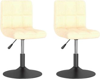 vidaXL Vidaxl - Esszimmerst&uuml;hle 2 Stk. Drehbar Creme Samt