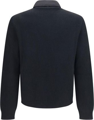 Prada Mens Black Wool Oves Aries Full-Length Jacket Clothing