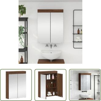 vidaXL vidaXL Spiegel-Schrank - Badezimmerspiegelschrank TULUM Braun Eichen-Optik Holzwerkstoff