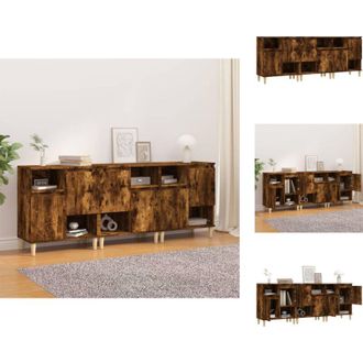 vidaXL Sideboards 3 Stk. R&auml;uchereiche 60x35x70 cm Holzwerkstoff - Sideboard - Wohnzimmerm&ouml;bel - Holzm&ouml;bel - Regal - Aufbewahrungsraum