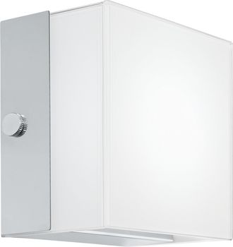 Eglo LED Wandlampe Alea 2, 1 flammige Wandleuchte modern, Wandbeleuchtung f&uuml;r Innen aus Metall und Glas, Wohnzimmerlampe in Chrom, Wei&szlig;, LED Flurlampe warm