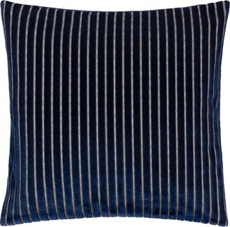 Riva Paoletti Savoy Stripe Kissenbezug - Wendbares, weiches, strukturiertes Samt-Dekokissen f&uuml;r Sofas, Betten und Sessel (Marine - 50x50cm)