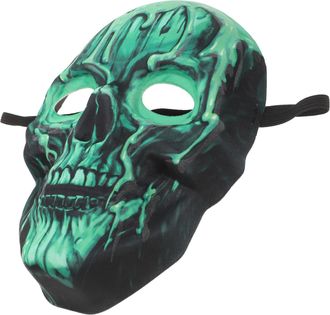 NUOBESTY Baluue Leuchtende Totenkopfmaske Halloween Nachtleuchtende Skelett Cosplay Maske mit Verstellbarem Riemen Weiche Ganzkopfmaske f&uuml;r M&auml;nner und Frauen D