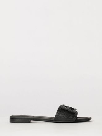 Fendi Mules plates Baguette en cuir de veau martel&eacute; avec monogramme FF d&eacute;coup&eacute;