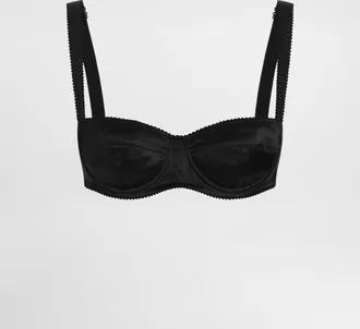 Dolce & Gabbana Balconette-bh Aus Satin - Frau Unterw&auml;sche Schwarz Seide 3b