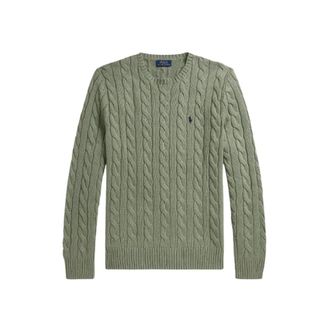 Polo Ralph Lauren Homme, Pulls, Vert, Taille: XL Pull en coton &agrave; maille torsad&eacute;e