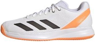 adidas Homme Courtflash Speed 2 Mens Tennis Shoes, FTWR White/Core Black/Lucid Orange, 40 2/3 EU