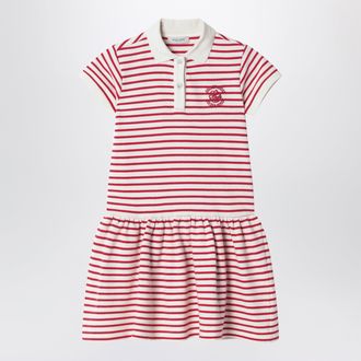Golden Goose Wei&szlig;-rot gestreiftes Polo-Kleid