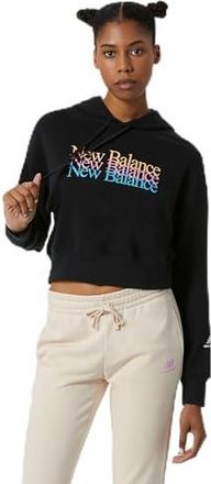 New Balance NB Essentials Celebrate Sweat &agrave; Capuche en Polaire pour Femme, Noir, Medium