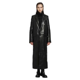 Ann Demeulemeester Virva Vintage Lux Grained Leather Coat