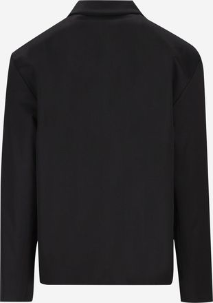 Gucci Mens Reversible Wool And Nylon Jacket Black