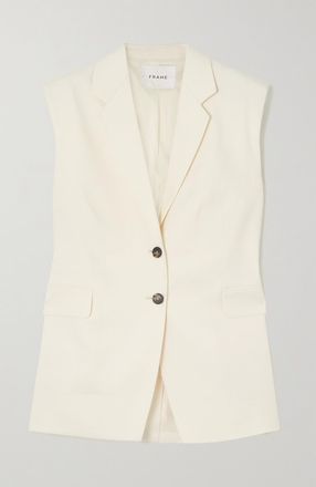 Frame Denim Gilet Oversize En Lin Mélangé Biologique - Net Sustain - Blanc cassé