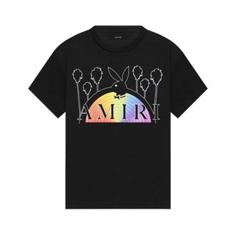 Amiri Homme, Tops, Noir, Taille: L Playboy Rainbow Tee