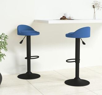 vidaXL vidaXL Barhocker 2 Stk. Blau Samt