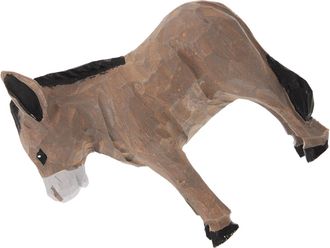 BESPORTBLE UKCOCO Handgefertigte Kleiner Esel Skulptur Kleine Tierfigur f&uuml;r Wohn und Schreibtischdekoration Vielseitige Holzstatue f&uuml;r Haus K&uuml;che