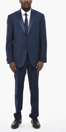 Corneliani CODE Dreiteiliger Anzug aus Mohair-Mischung mit Spitzrevers Corneliani