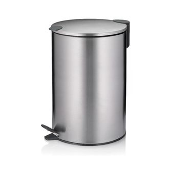 KELA 10643 Treteimer, Metall, Mattsilber, 12 l