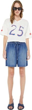 Mother Femme, Tops, Blanc, Taille: 38 FR The Airball V Neck Football Jersey