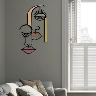 Hanah Home Stylish Decorative Metal Wall Accessory, 68 x 39 cm | Durable 1.20 mm Metal & 3 mm Wood | Perfect for Modern Home Decor & Unique Wall Art