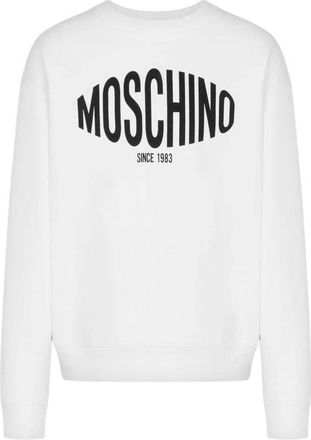 Moschino unisex, Sweatshirts et sweats &agrave; capuche, Blanc, Taille: M SweaT-shirt en coton imprim&eacute;