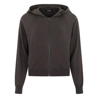 Max Mara Kapuzenpullover mit Rei&szlig;verschluss - - Sweatshirts & Hoodies - Damen - Grau - S