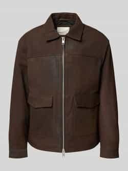 Premium by Jack & Jones Lederjacke mit Zweiwege-Rei&szlig;verschluss Modell LEWIS